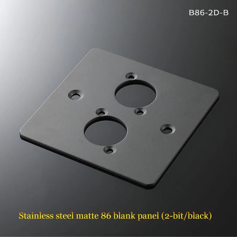 Панель для розеток алюминиевая 86 модульный тип D 1-4 гнезда матовая сталь B86-2D-B
