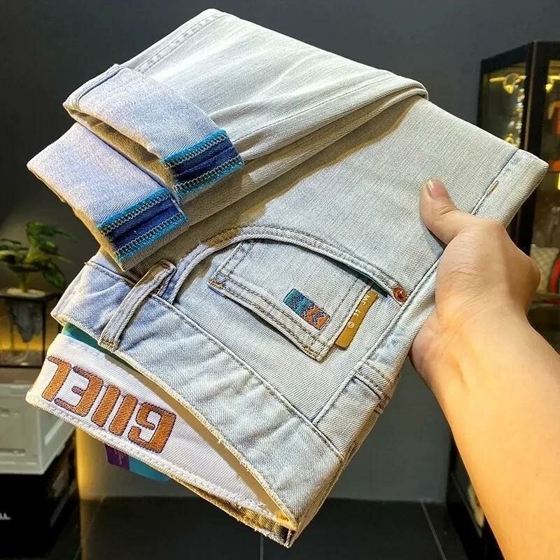 Тренд RONG CH Мужские Джинсы Весна Премиум Слим Кэжуал Стиральные Эластичные Деним, Размер_31