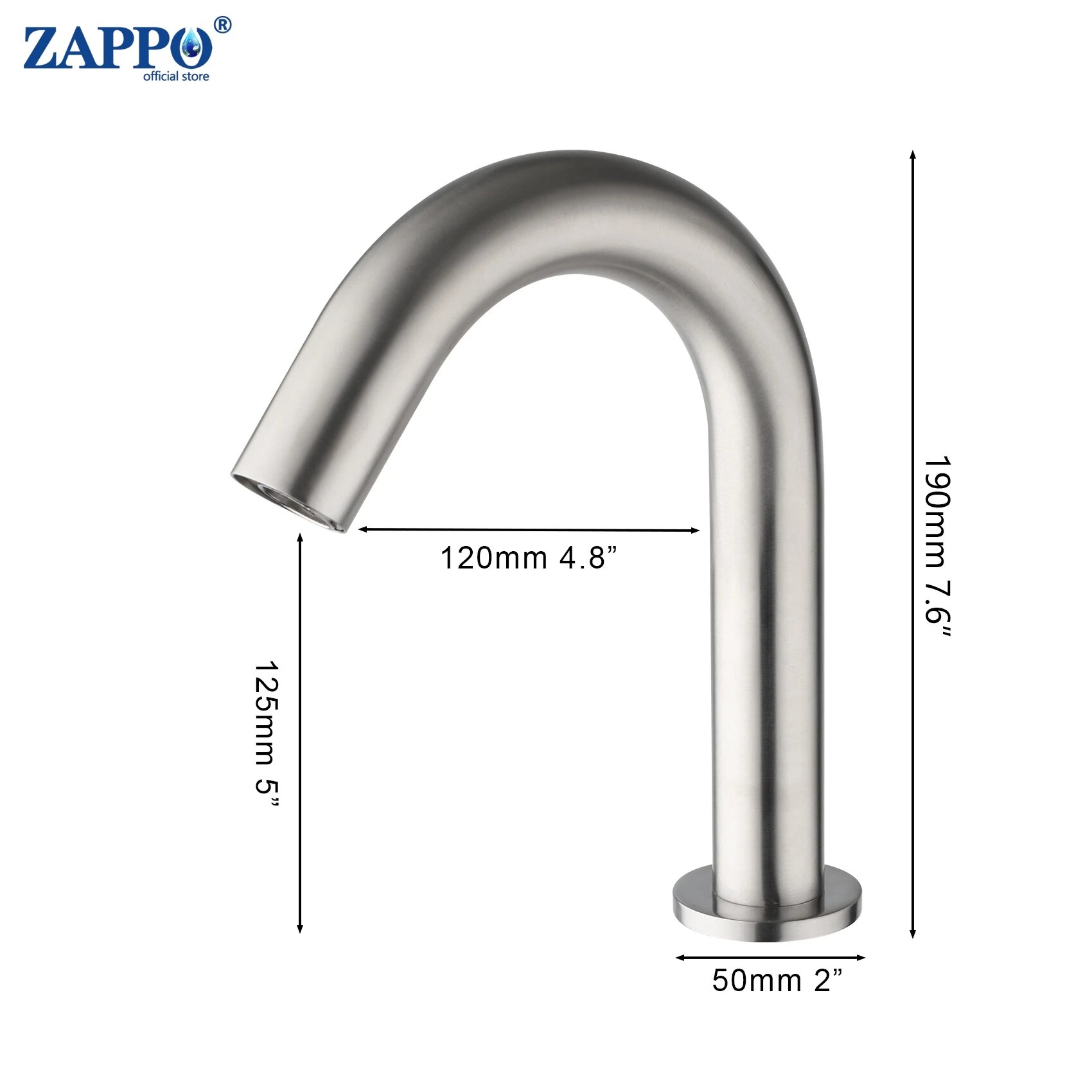 Зарядной кран с электронным автоматическим сенсором ZAPPO Nickel Brush, бесконтактный кран, бесконтактный кран для ванной, смесительный кран для раковины, 33 см