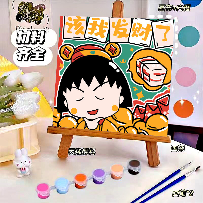 Цифровая картина маслом 20*20, аниме, раскраска маслом, ручная роспись маслом, декор для спальни.