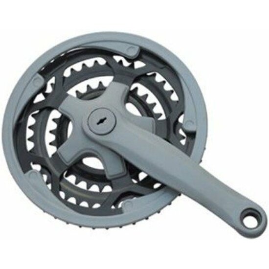 Шатуны под квадрат Acme LIDE, сталь+пластик, 170мм, звёзды 28/38/48T сталь, линия цепи 47,5 мм, под ось 3U, с защитой