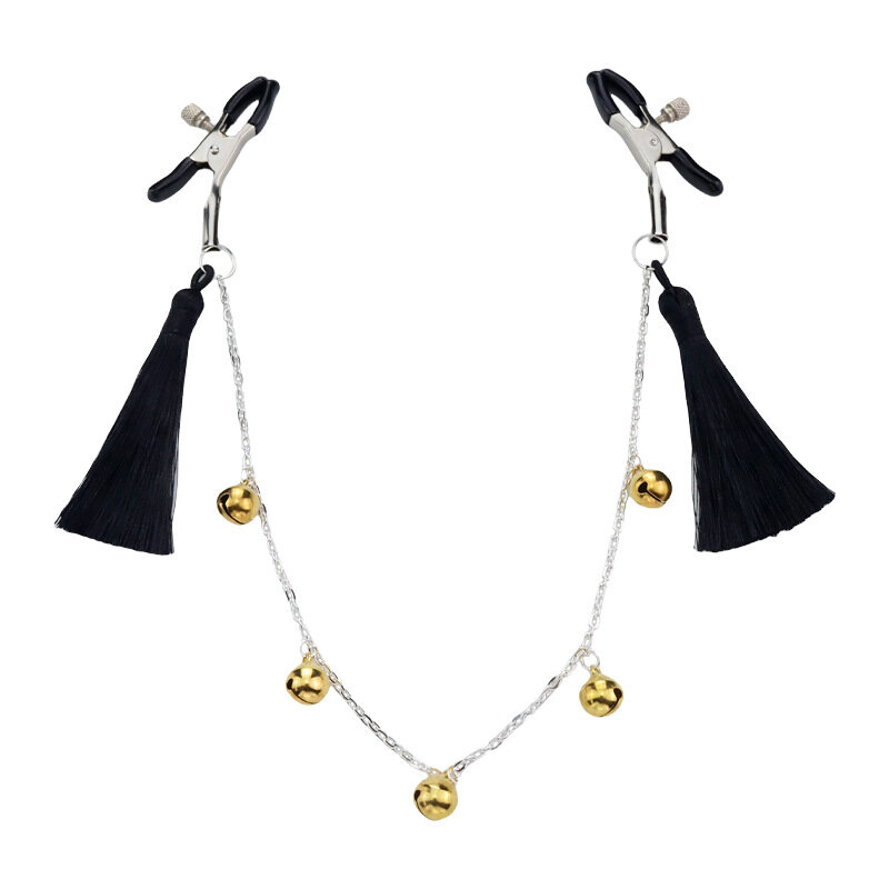 SM колокольчик с бахромой секс-игрушка секс-игрушка стимулирующий колокольчик Зажим для сосков с черной кисточкой и
