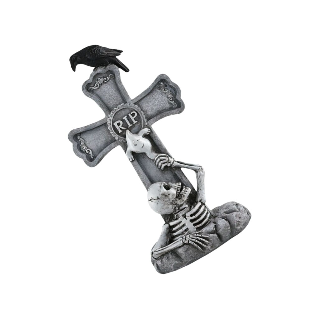 Хэллоуин Череп Ворона Украшение Надгробной Плиты Газон Во Дворе Атмосфера Вечеринки Необходимый Реквизит Украшения-Крест Черепа