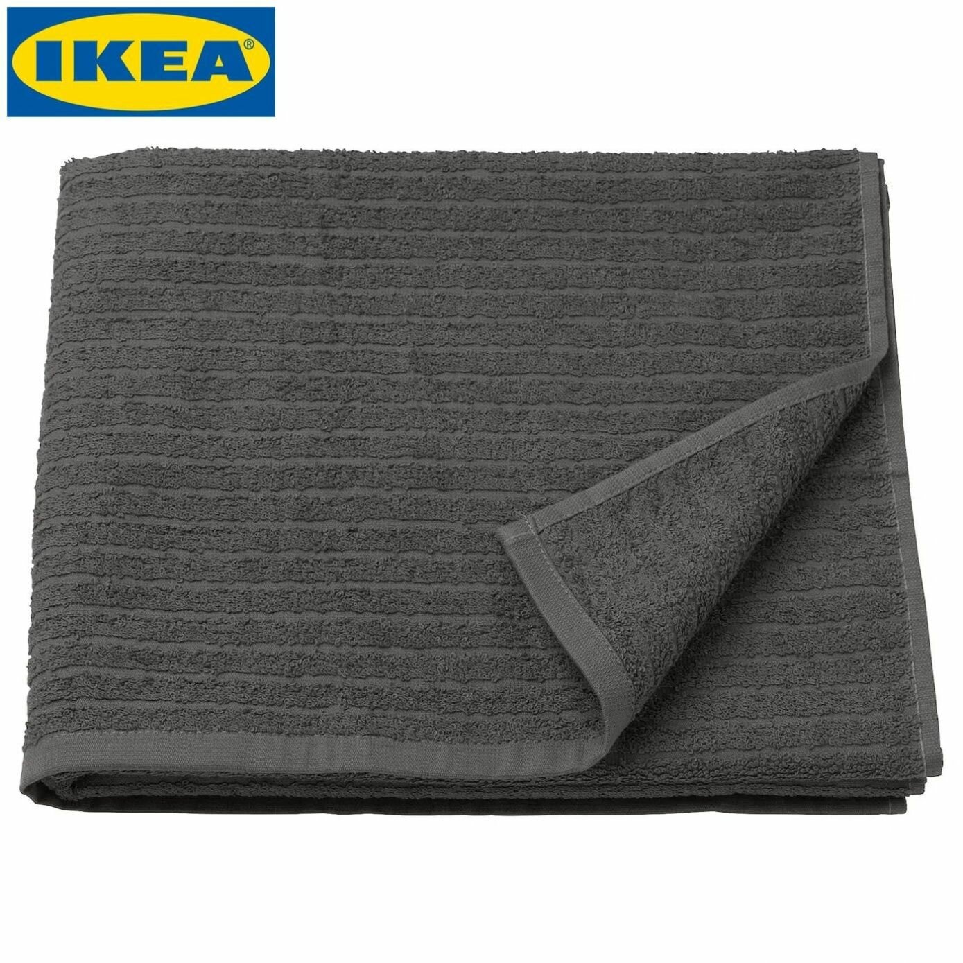 IKEA Полотенце банное, Хлопок, 70x140 см, черный, белый, 1 шт.