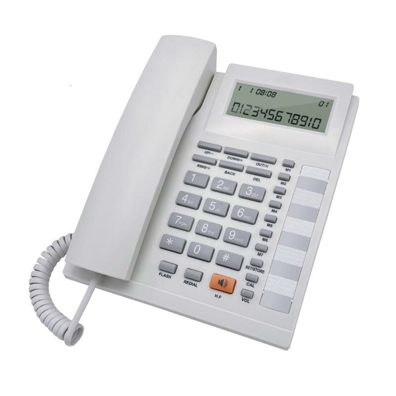 Стационарный телефон с дисплеем, Белый