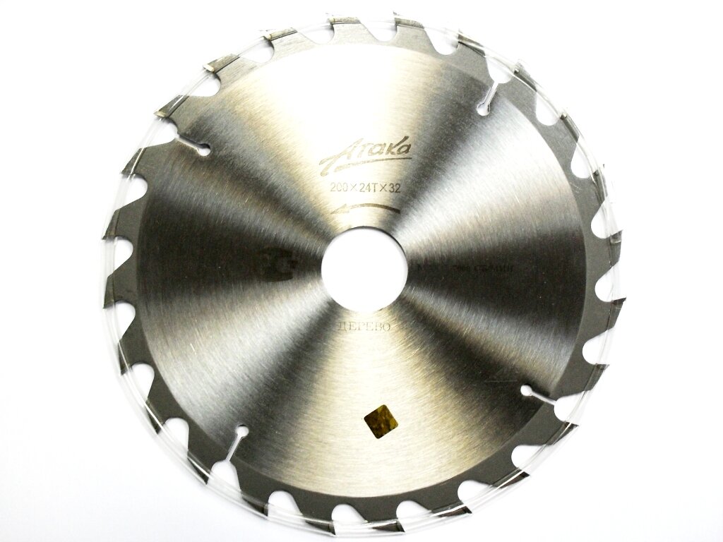 Диск пильный атака 200х32мм по дереву, 24 зуба, твердосплавные напайки