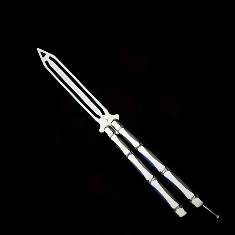 Американский бабочка-нож с бамбуковым соединением, тренировочный нож, не требующий обслуживания, инструмент для практики, не заточенный, 1 штука, дропшиппинг