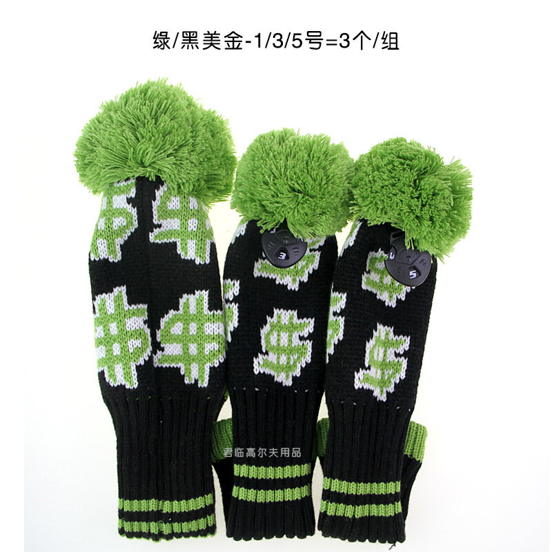 Новые вязаные чехлы для клюшек из дерева, шерстяные защитные колпачки для головы клюшек, размеры 1/3/5, 3 штуки в 1 наборе, 4 стиля чехлов для клюшек