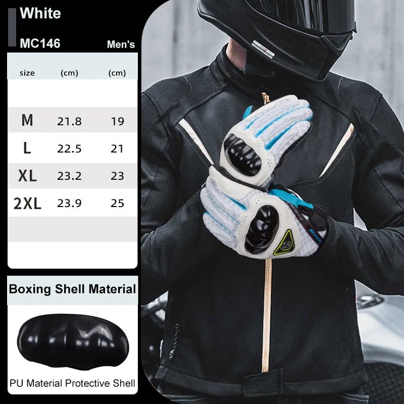 Мотоциклетные перчатки SCOYCO для мужчин и женщин, дышащие нескользящие перчатки для мотокросса, теплые водонепроницаемые сенсорные L, MC146-White