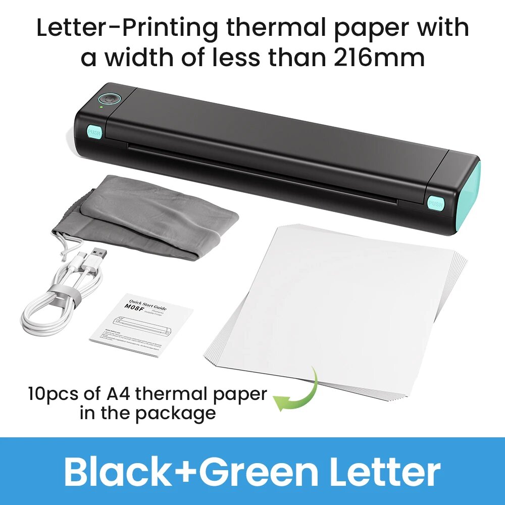 Phomemo M08F A4 Термопринтер Портативный беспроводной Bluetooth-принтер для тату-трафаретов, совместимый с телефоном ПК