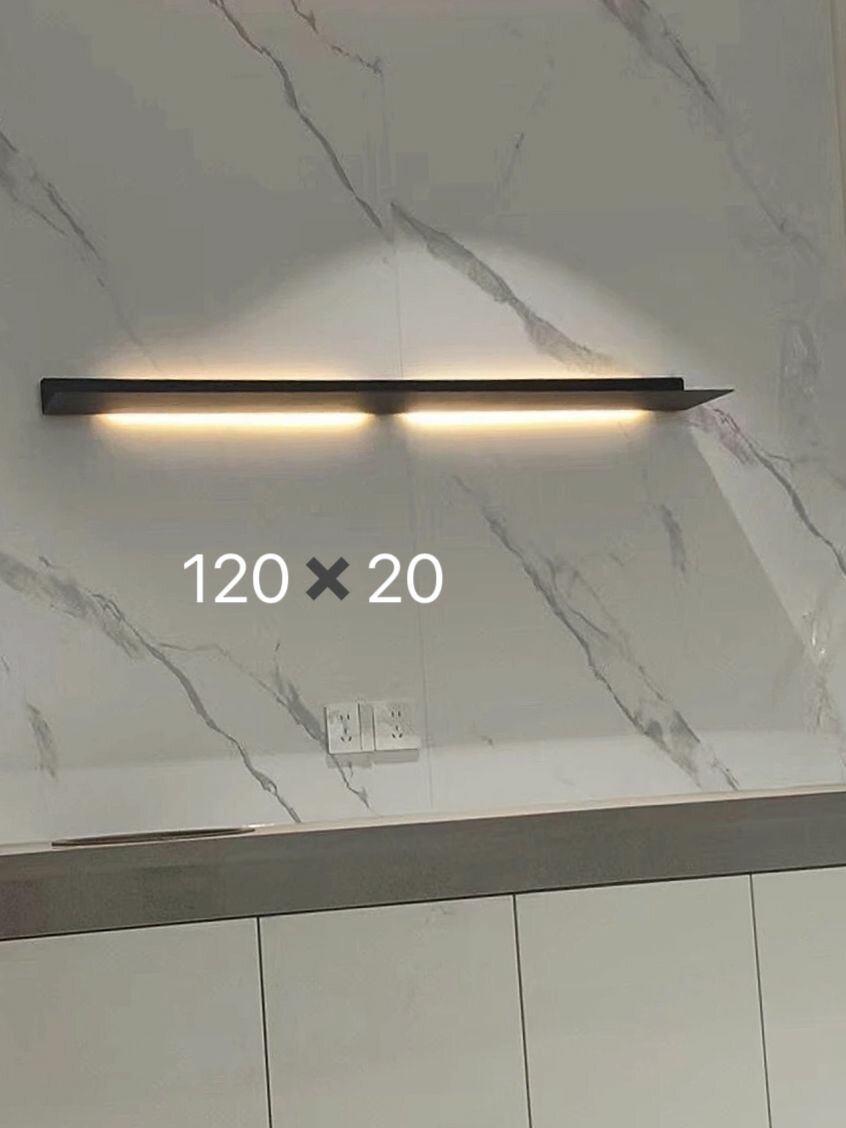 Полка для кухонной мебели Настенная Прямая, 120х20х6 см, 1 шт.