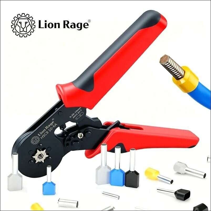 Новый Опрессовщик шесстеренчатый 10-6, Ручной инструмент для клембирования, 0.25-10мм (AWG22-8), Высокая точность