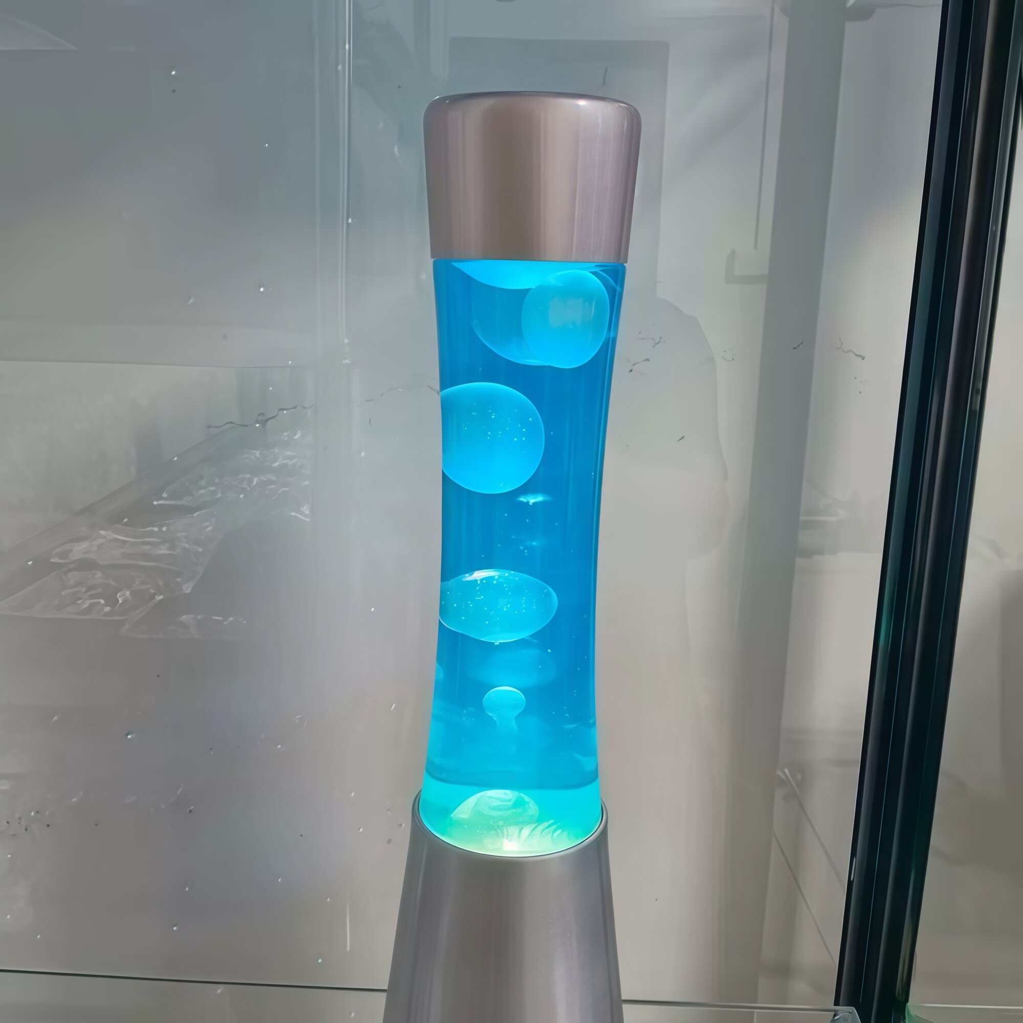 Лампа из вулканического стекла с ручной росписью на основании, настольная лампа