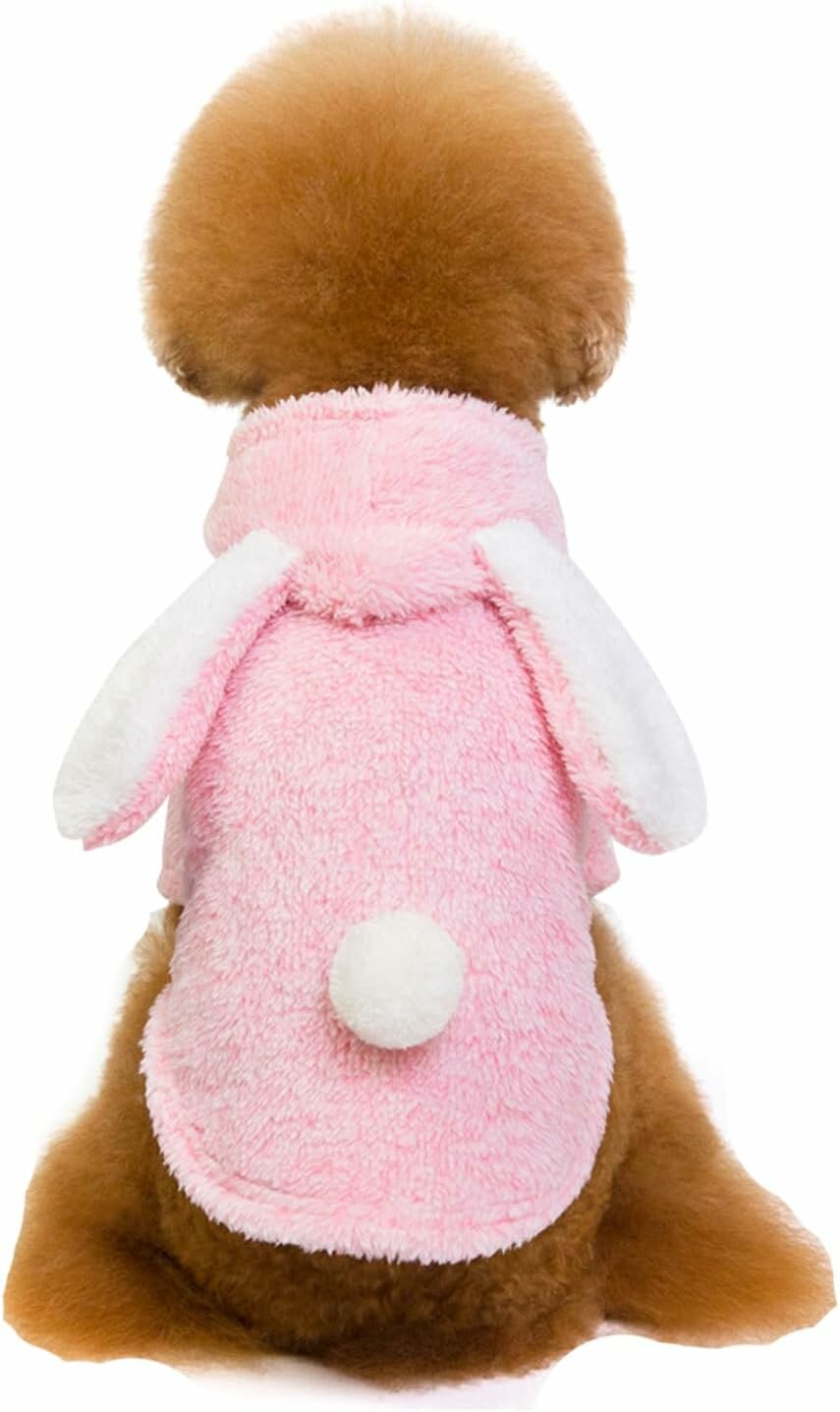 DINGXIAN Одежда для собак крупных пород: Кроличий костюм с капюшоном, Пасхальный комбинезон для Тедди, Пуделя