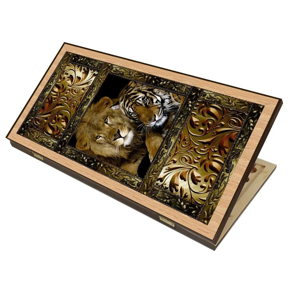 Нарды + Шашки Сирия Львы большие (Россия, дерево, 60 см), Partida 62391 Partida