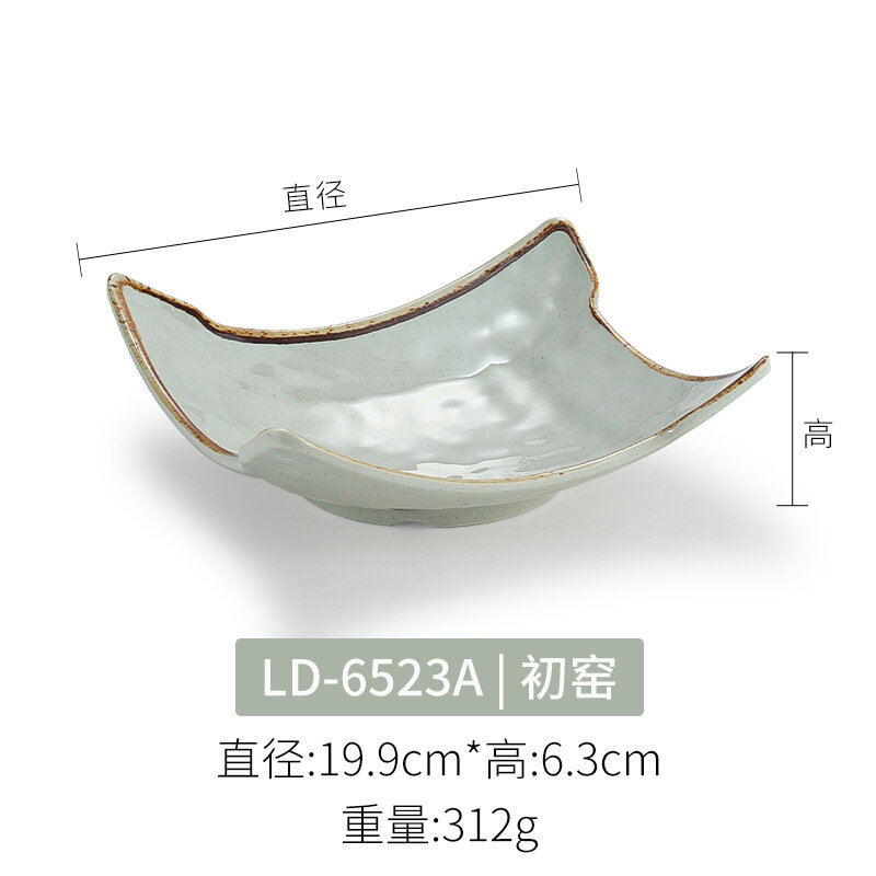 Меламиновая тарелка, имитирующая фарфор, пластиковая холодная тарелка, ресторан, бизнес-ресторан LD-6523A первая печь