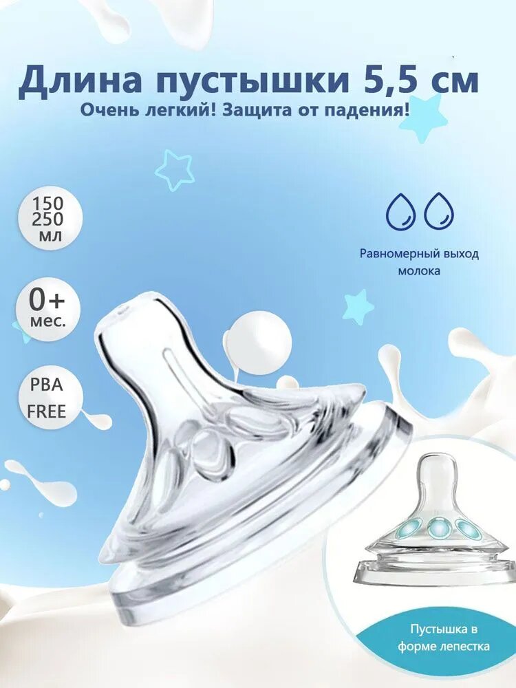 Соска-пустышка для замены детской бутылочки объемом 150 мл/250 мл