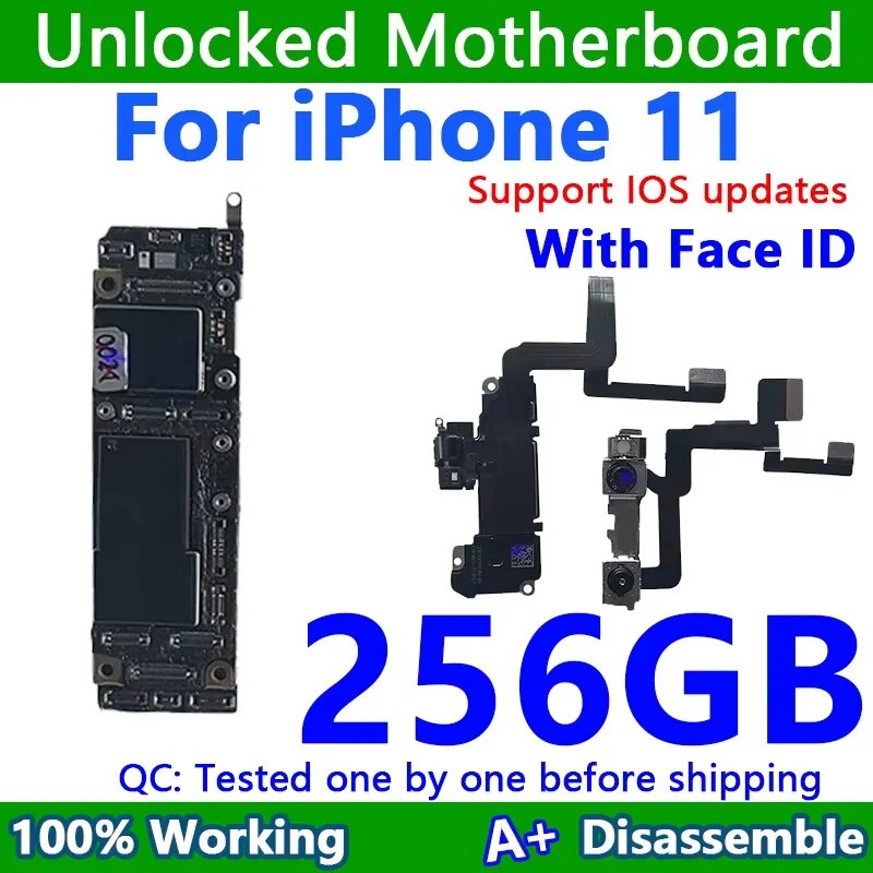 Рабочая материнская плата для iPhone 11/11 Pro с разблокированной логической платой Face ID, чистая iCloud для iphone 11 Pro Max, материнская плата 11 256G FACE ID