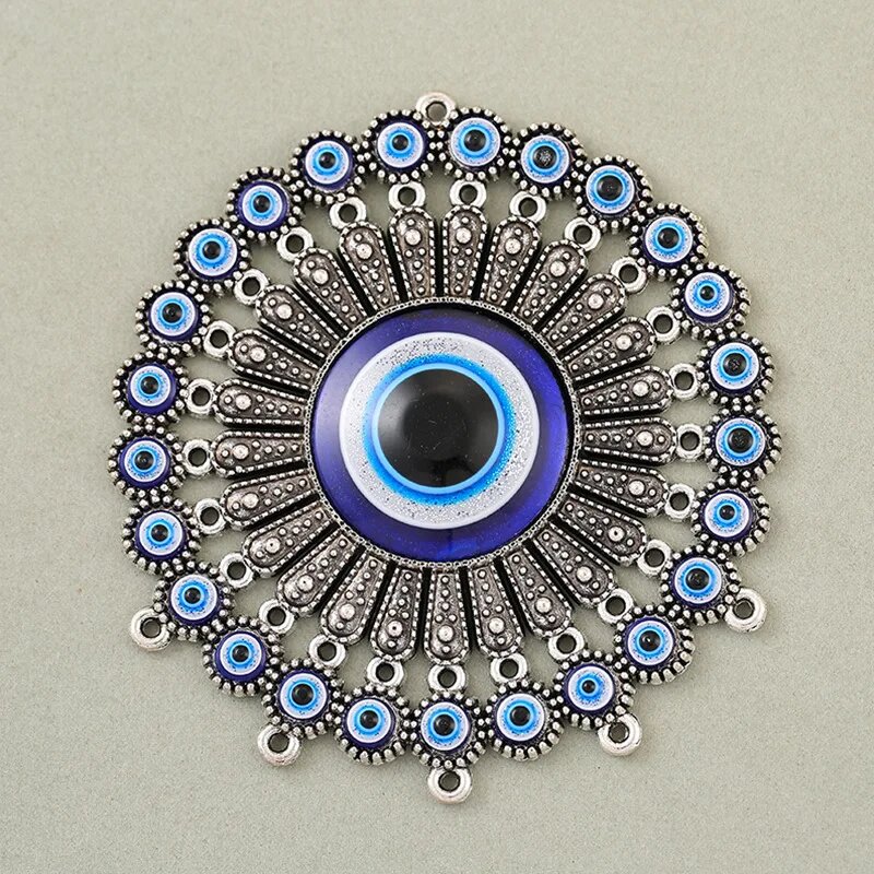 Синий металлический амулет злой глаз 8cm Sunflower eye