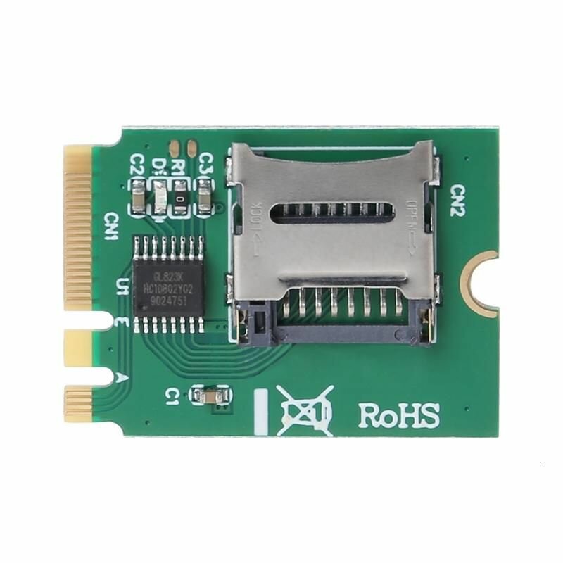 Адаптер M2 NGFF для слота Key A.E Wi-Fi в Micro SD/TF Card Reader, Зеленый