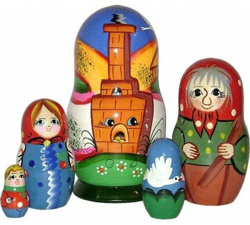 РНИ Матрешка Гуси-лебеди 5 персонажей Р-45/741 с 3 лет
