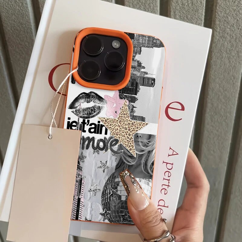 Чехол для телефона iPhone 17, 11, 13, 12, 15, 14, 16 Pro Max XS XR X 7 8 Plus 17 Air Eiffel Tower Light Ball с текстурой личи