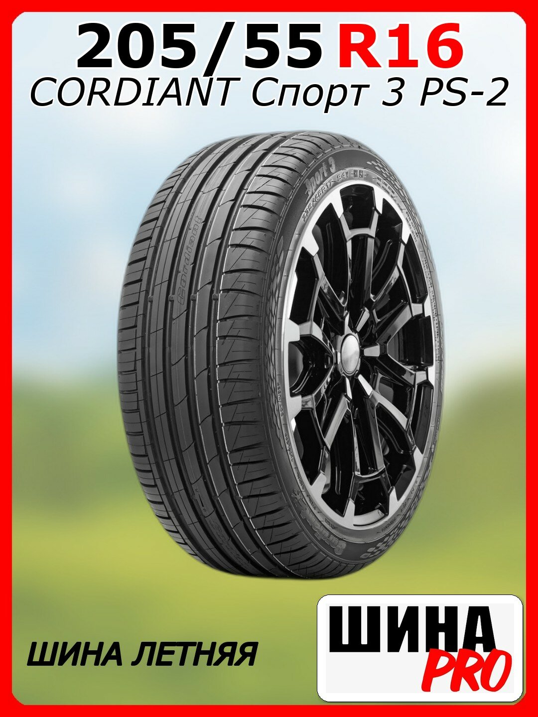 Шина летняя CORDIANT 205/55/16 V 91 Спорт 3 PS-2 для легковых автомобилей 366617266
