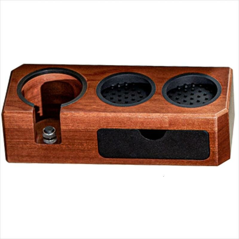Деревянная станция для утрамбовки кофе с ящиком, C
