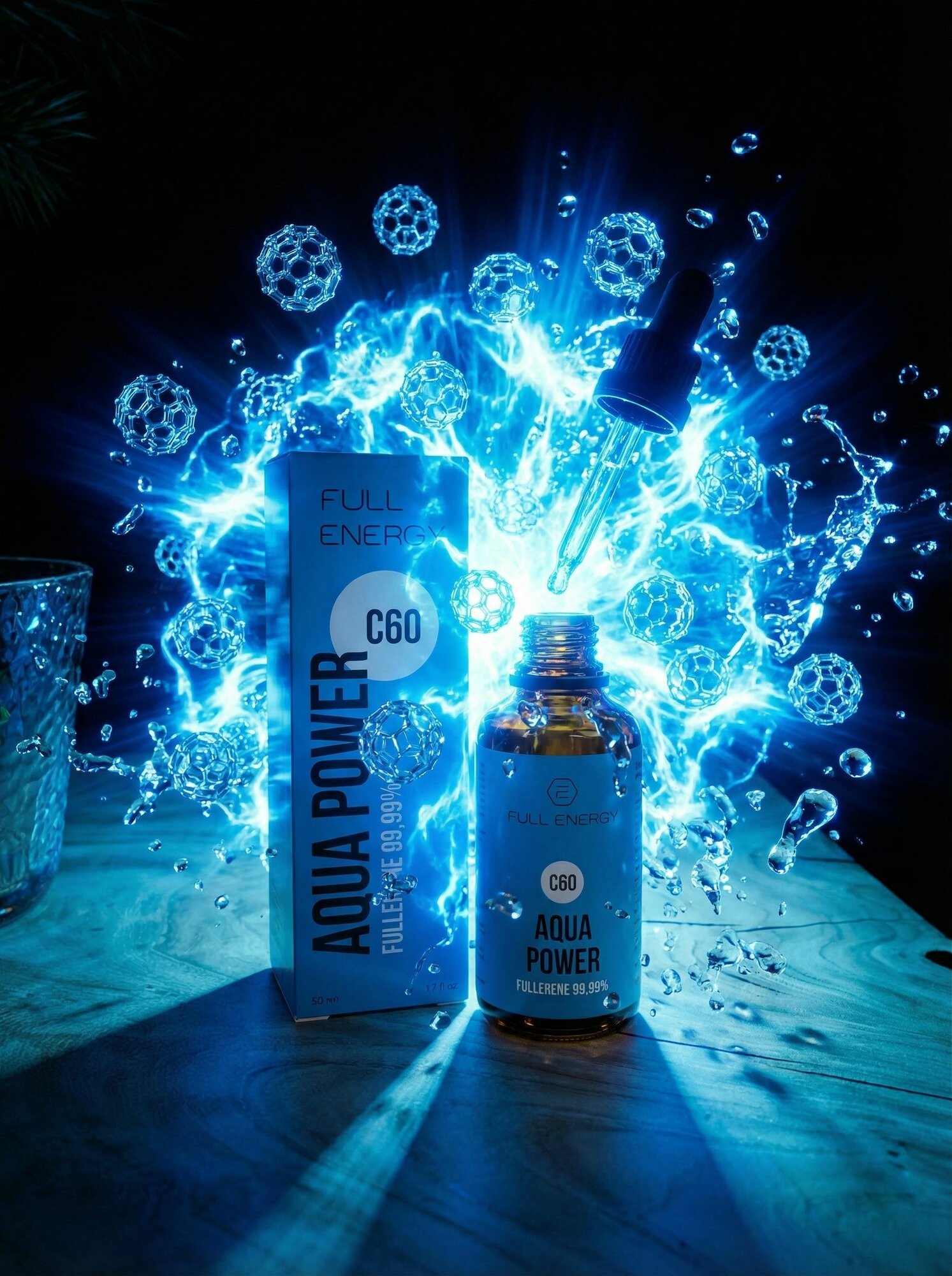 Биофуллерен Aqua Power Full Energy с60 Антиоксидант, fullerene 99,99%, фуллерен, 50мл