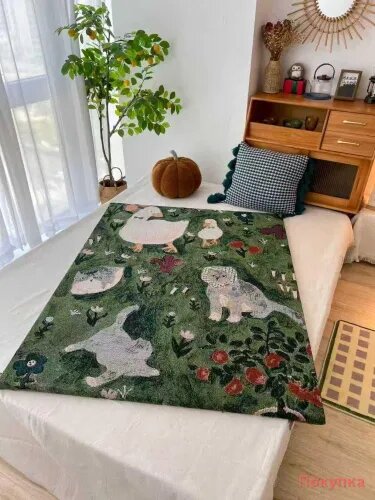 ZARA HOME Плед вязаный, пэчворк Декоративное одеяло для рисования маслом в стиле ретро , Лавсан, Хлопок, 100 см х 80 см