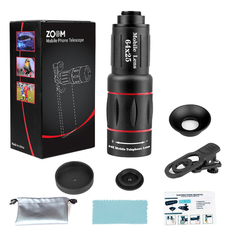 Оптовая продажа внешнего телеобъектива для мобильного телефона 18X 28X 36X, высококачественный монокулярный телескоп для концертной фотографии