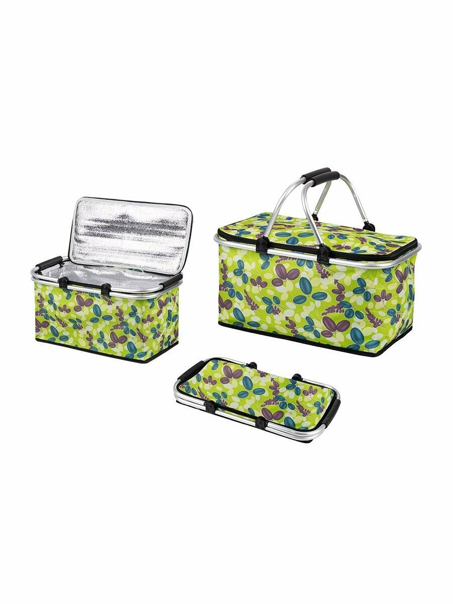 Термосумка СВ-7046-2 складная С алюмин каркасом 48Х27Х24СМ зелень 107062 скрап