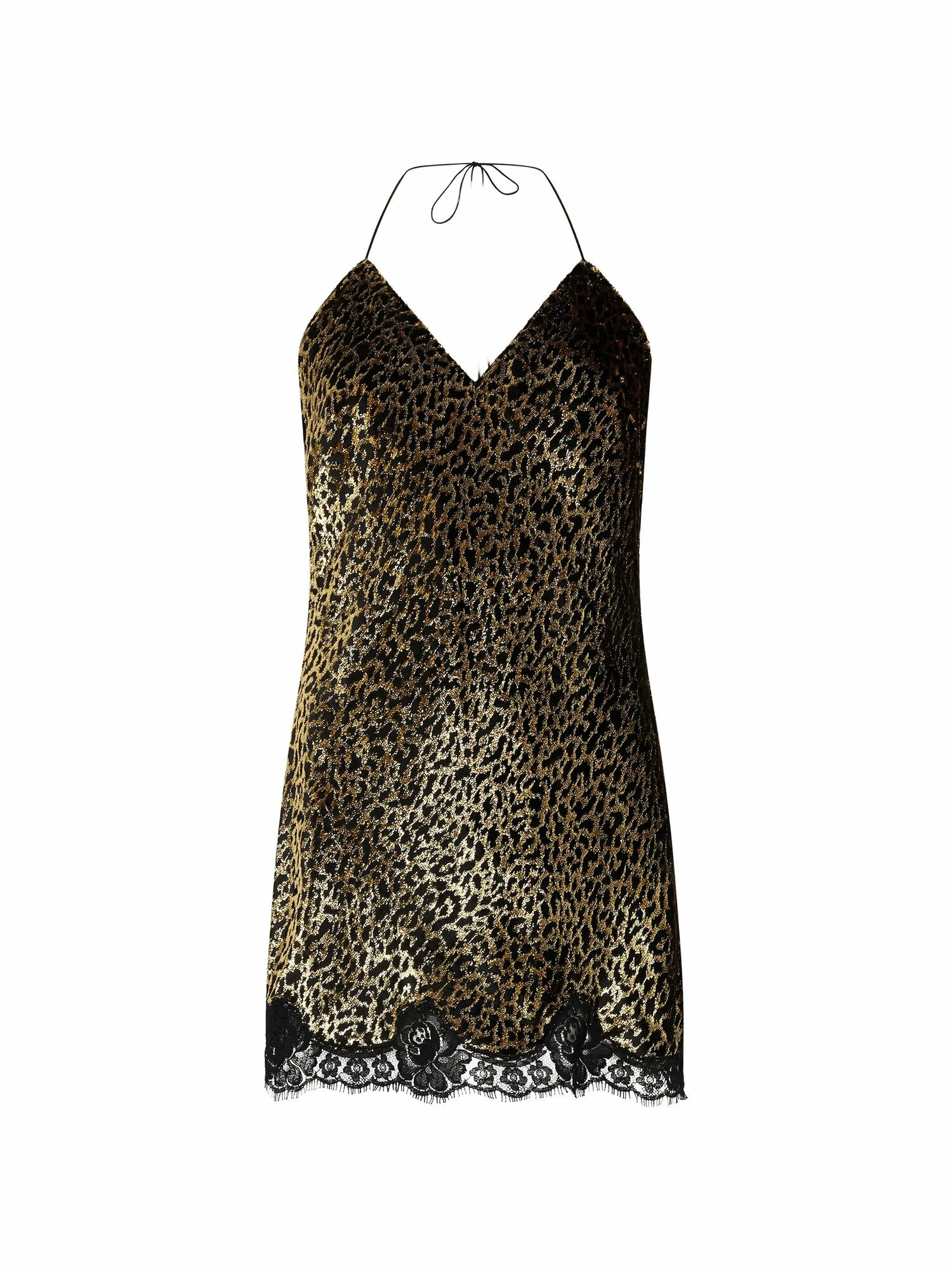 Платье Leopard-print lace slip dress