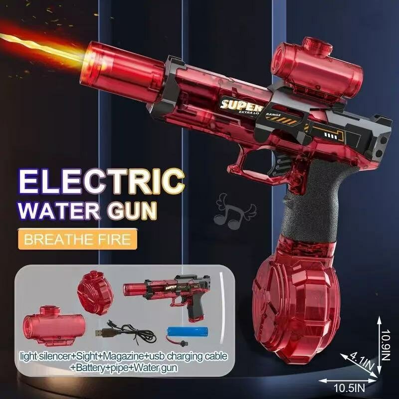 Горячая продажа: Электрическая водяная пушка Firelight Little Ice Mouse с подсветкой, отдачей и высокой скоростью, игрушка для детей