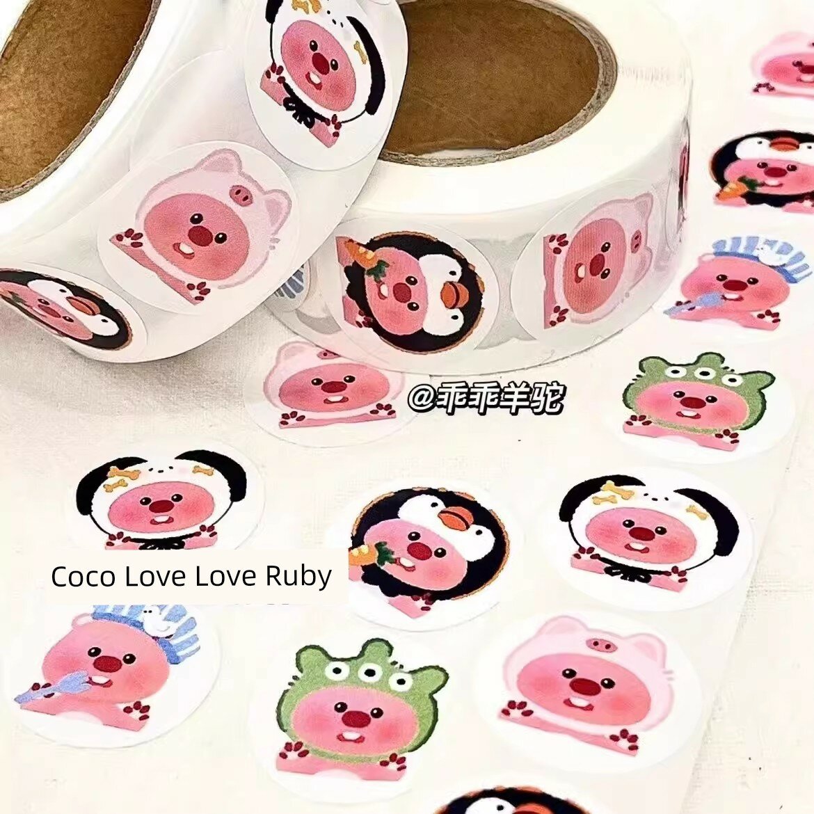 Милые наклейки «Лупи» с бобрами, креативные персонализированные рулонные наклейки в стиле Xiaohongshu,