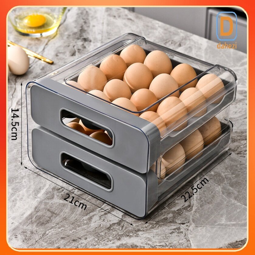 Кухонный ящик для хранения яиц, двухслойный, серый, премиум-класс