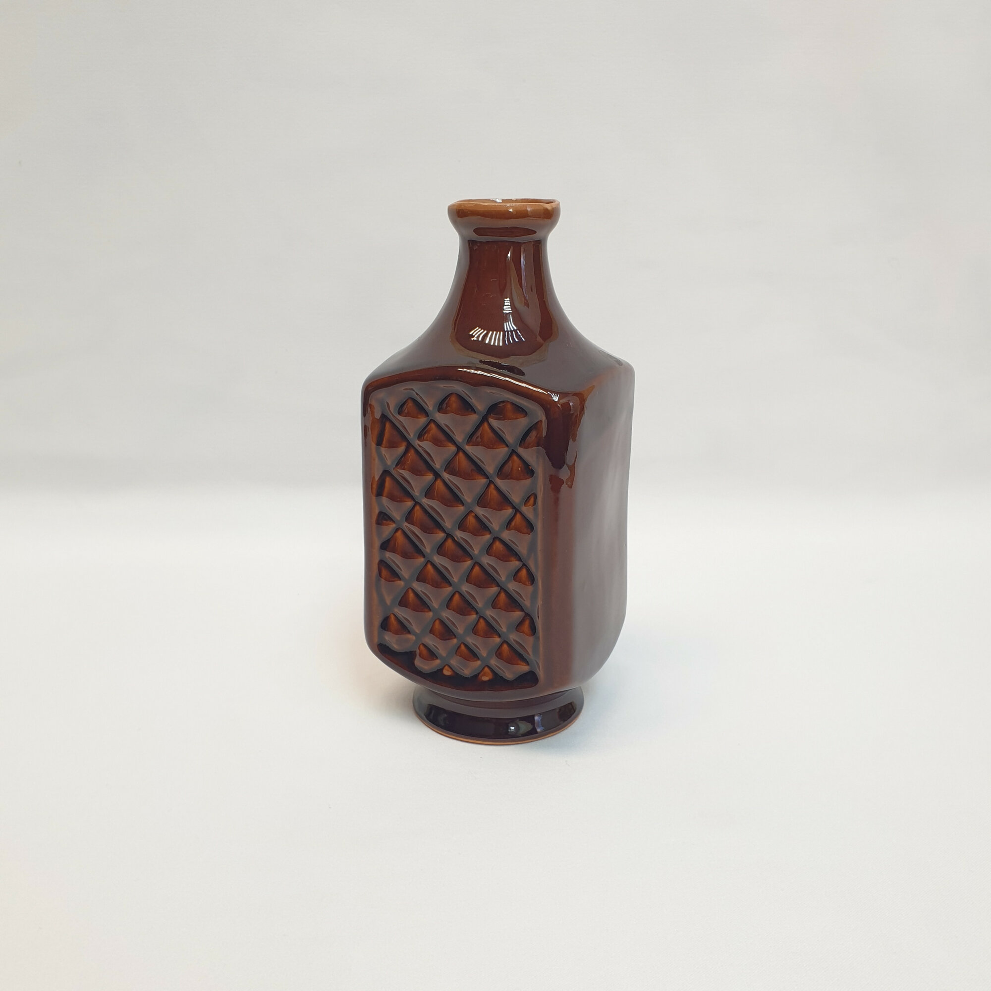 Ваза обливная керамика 0.75 л, высота 20 см, винтаж СССР