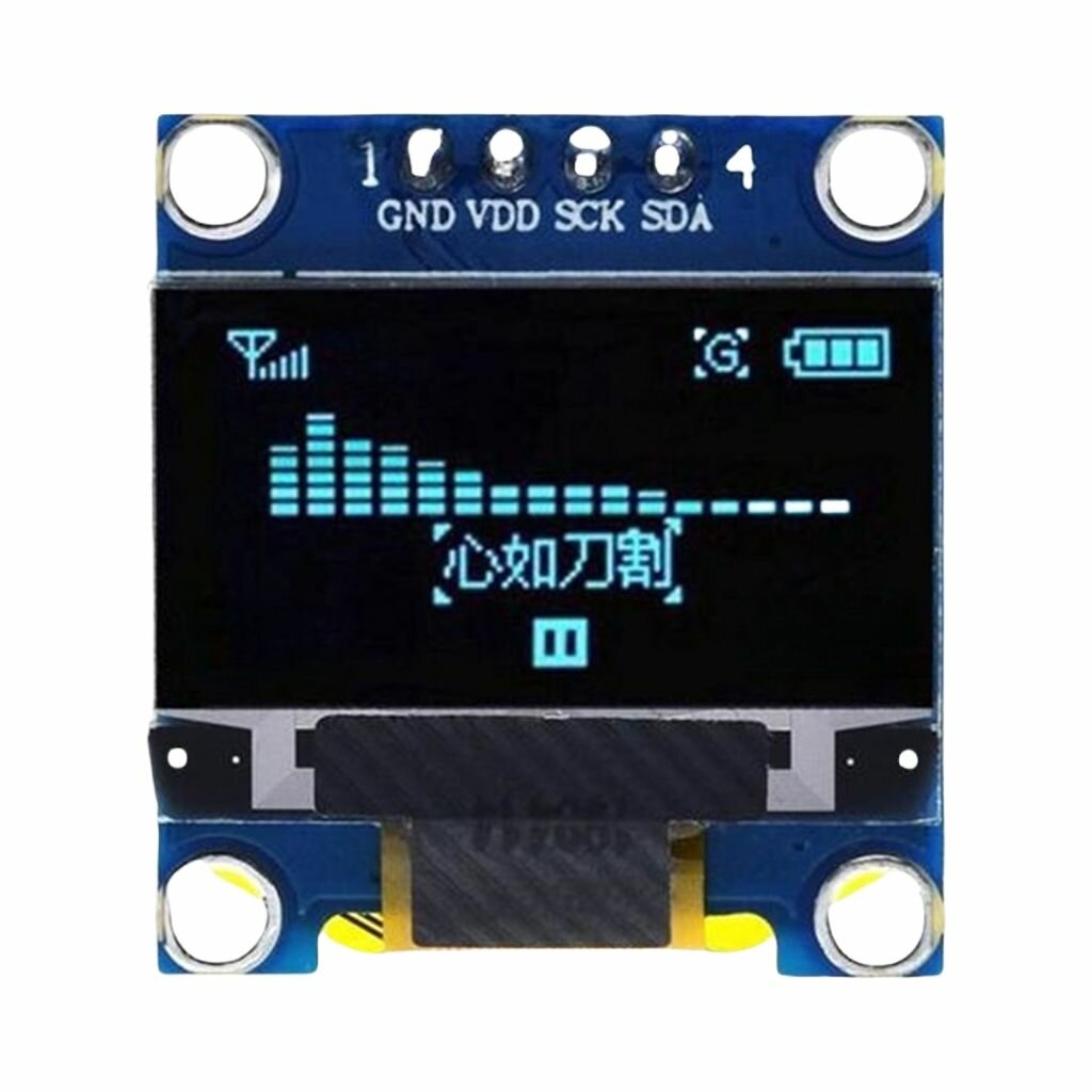 (1 шт.) 0,96-дюймовый ЖК-экран синего, белого, желтого и синего цветов, двухцветный 4-контактный разъем IIC связи-синий