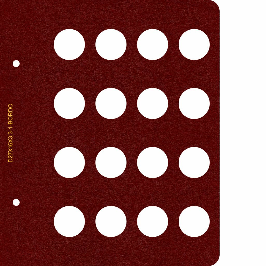 Лист для альбома AlboNumismatico, диаметром 27 мм 16 ячеек