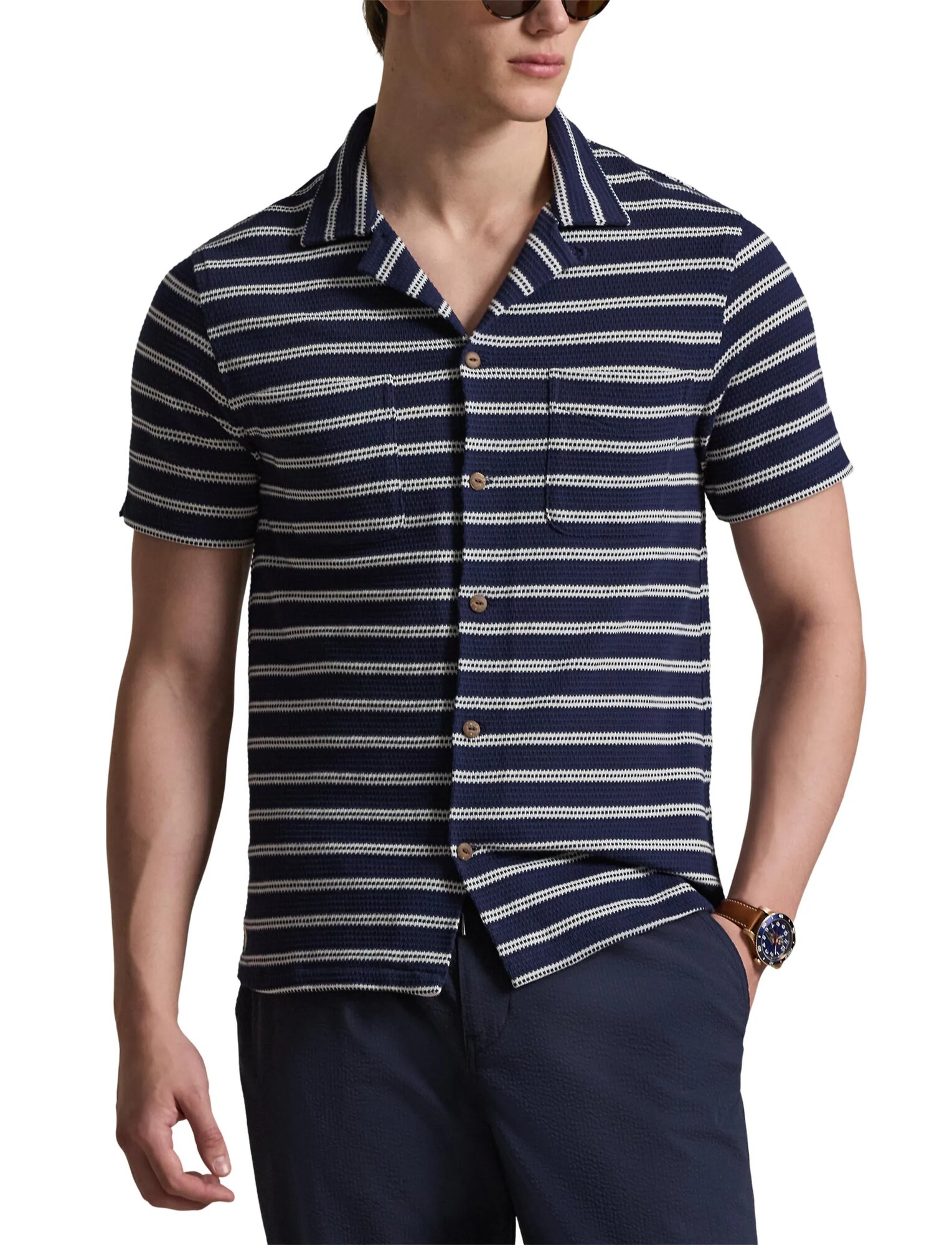 Брюки Polo Ralph Lauren Drawstring-waistband trousers, размер S, синий — фото 1