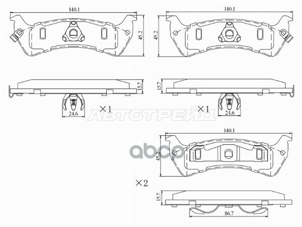 Колодки тормозные (Сзади) Jeep Grand Cherokee 92-98 Sat арт. ST-28-0083