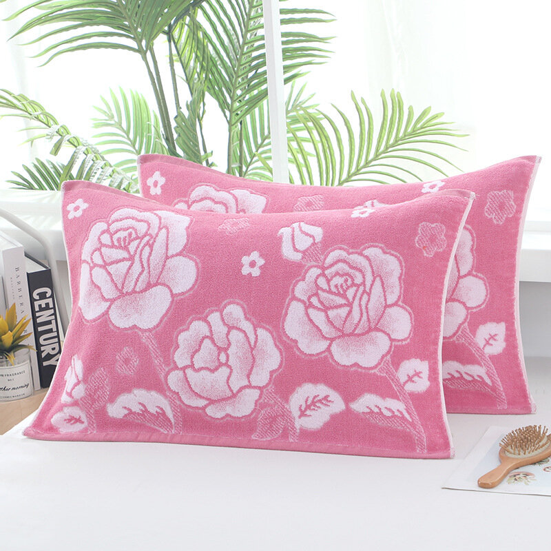 Набор подушек и полотенец из чистого хлопка, утолщенные и увеличенные, для взрослых, свадебные, полностью хлопковые, старинные махровые полотенца для дома, впитывающие пот