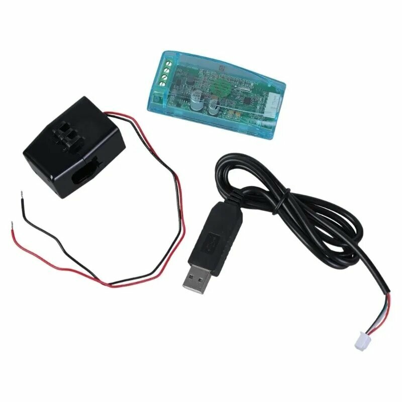 (1 комплект) Коммуникационный модуль PZEM-004T с хостом shell-100A + открывающийся и закрывающийся CT + USB-кабель-адаптер