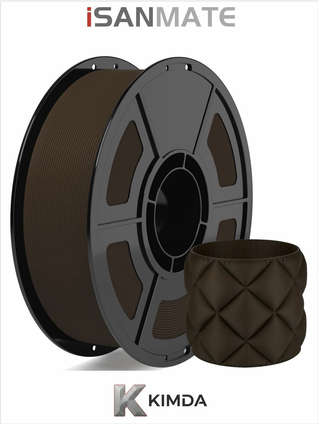 3D-пластик iSANMATE PLA i6 Mate, матовая серия, шоколадный цвет, 1 кг, диаметр 1,75 мм