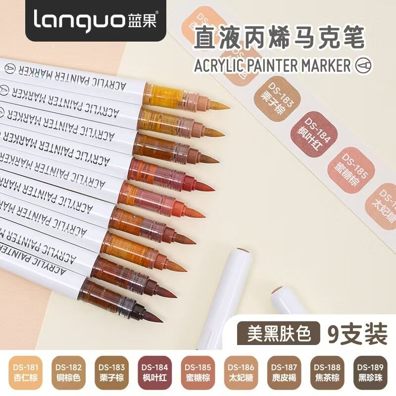 Синий фруктовый прямой жидкий акриловый маркер, мягкий наконечник, водонепроницаемый, новые цвета, 207 цветов, полный набор для рисования, специальное использование для студентов