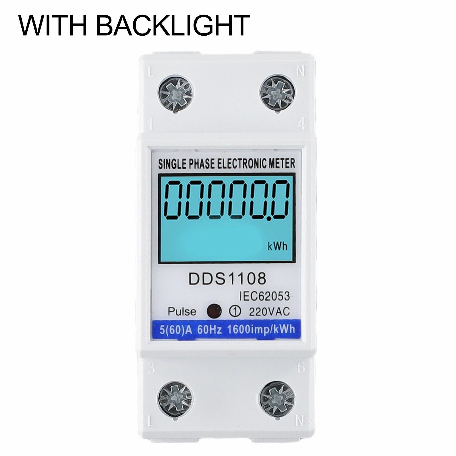 OZ-PLTK 1 шт. 50A 60A DDS1108 ЖК-цифровой дисплей однофазный счетчик электроэнергии с подсветкой