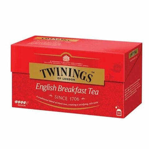 2 шт. Чай TWININGS "English Breakfast", 25 пакетиков в конвертах по 2 г, британия, 12005