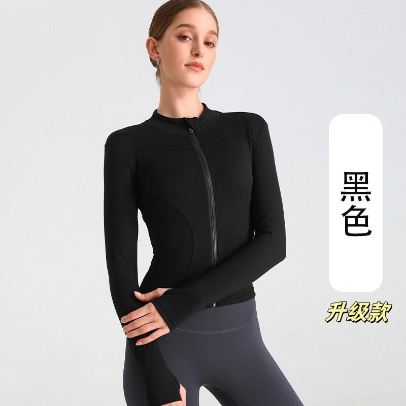 2025 Лулу, стильный облегающий спортивный костюм с длинным рукавом для осени и зимы, защитный куртка для бега на улице, фитнес-куртка для йоги для женщин