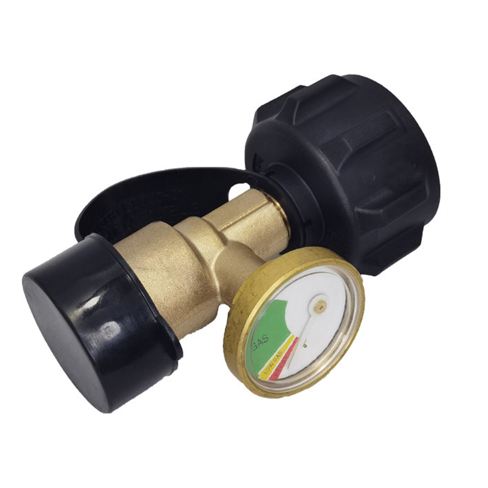 Адаптер для баллонов с пропаном QCC с манометром детектором утечек универсальный манометр давления газов индикатор уровня для газовых грилей/цилиндров BBQ, материал латунь + пластик, температура работы -10℃~55℃, размер упаковки 105*80*60мм, вес упаковки