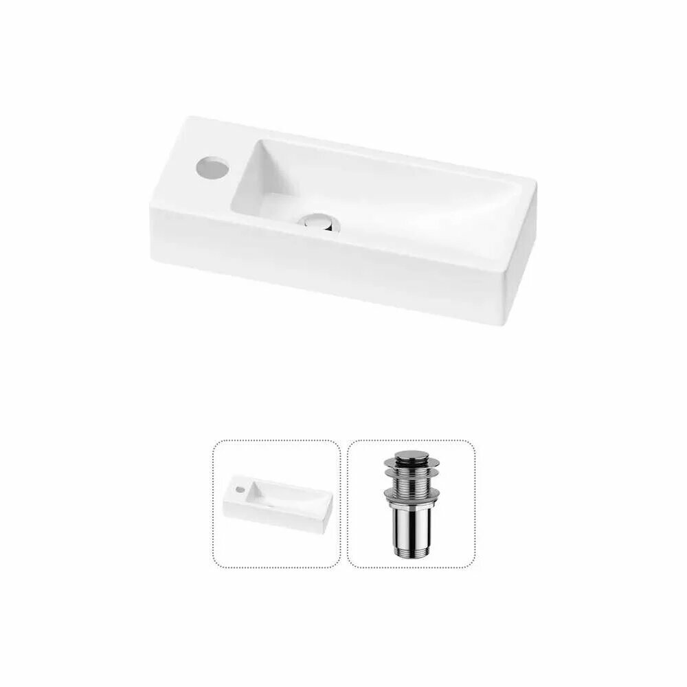 Комплект Wellsee 2 в 1 Lavinia Boho Bathroom Sink накладная/подвесная раковина 38x14 см 20215909R